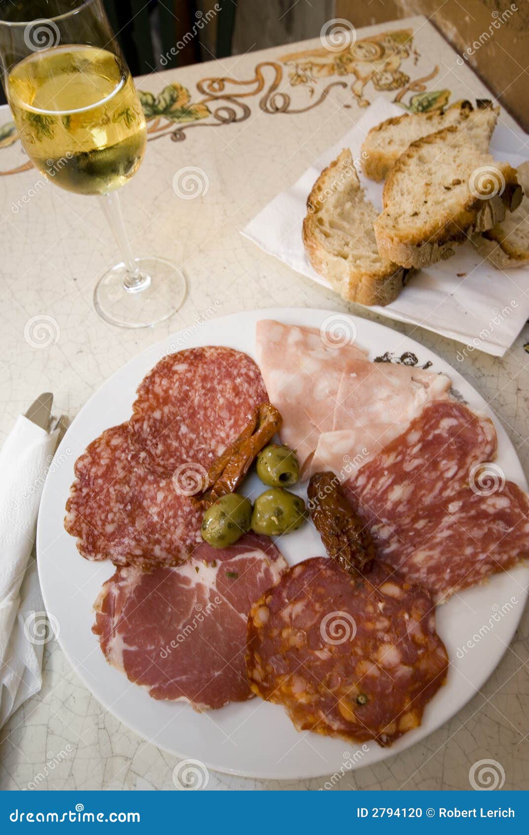 Ham and salami plate rome stock photo. Image of restaurant - 2794120