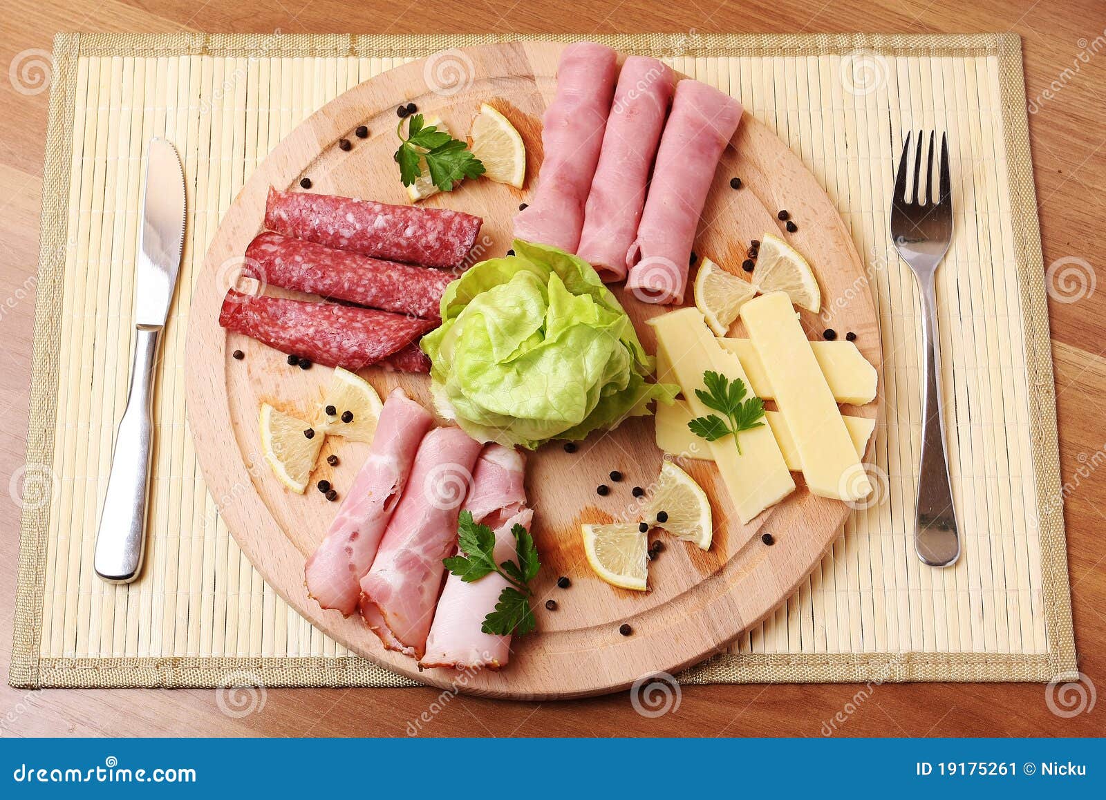 Ham and Salami Traditional Plate Stock Image - Image of nature ...