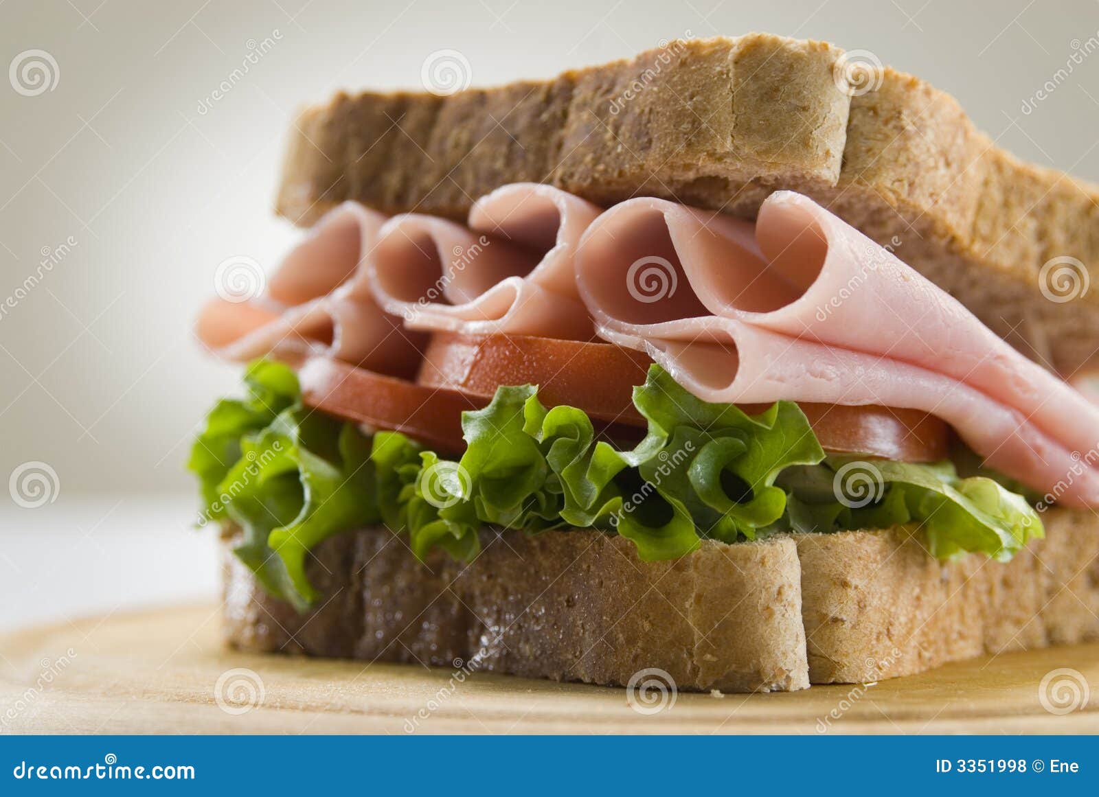 Ham sandwich stock photo. Image of slice, foodstuff, leaf - 3351998