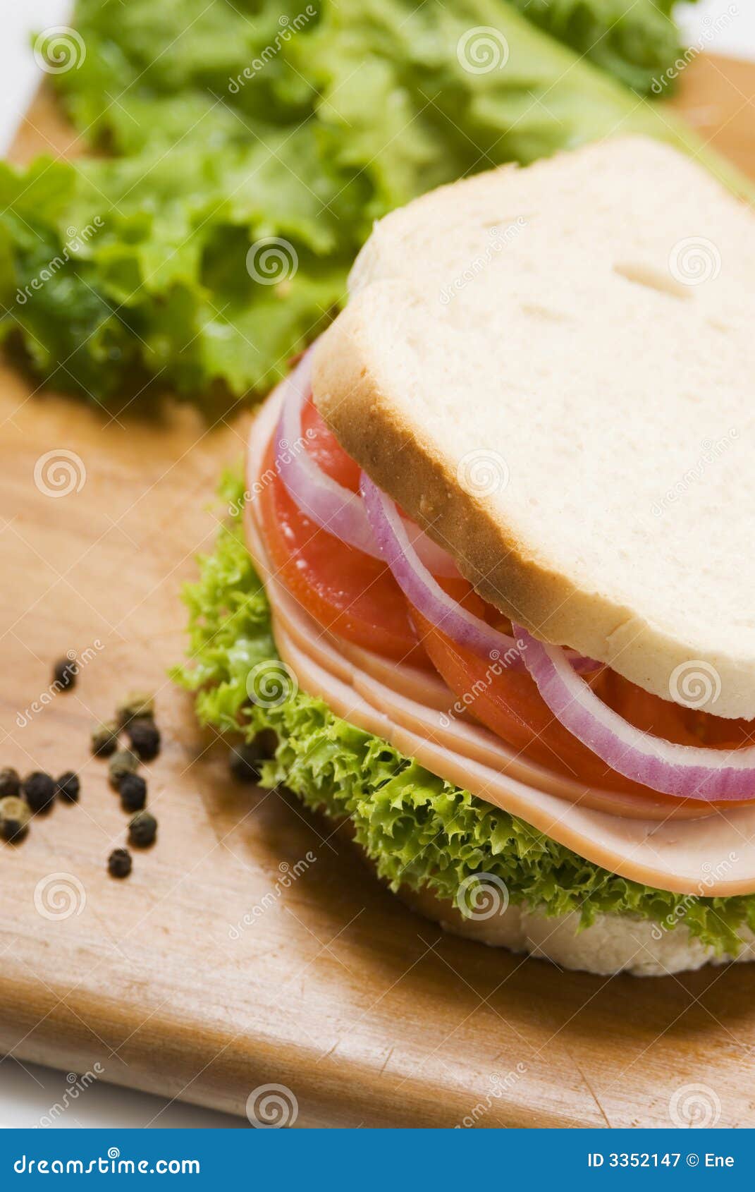 Ham sandwich stock image. Image of lettuce, meat, fast - 3352147