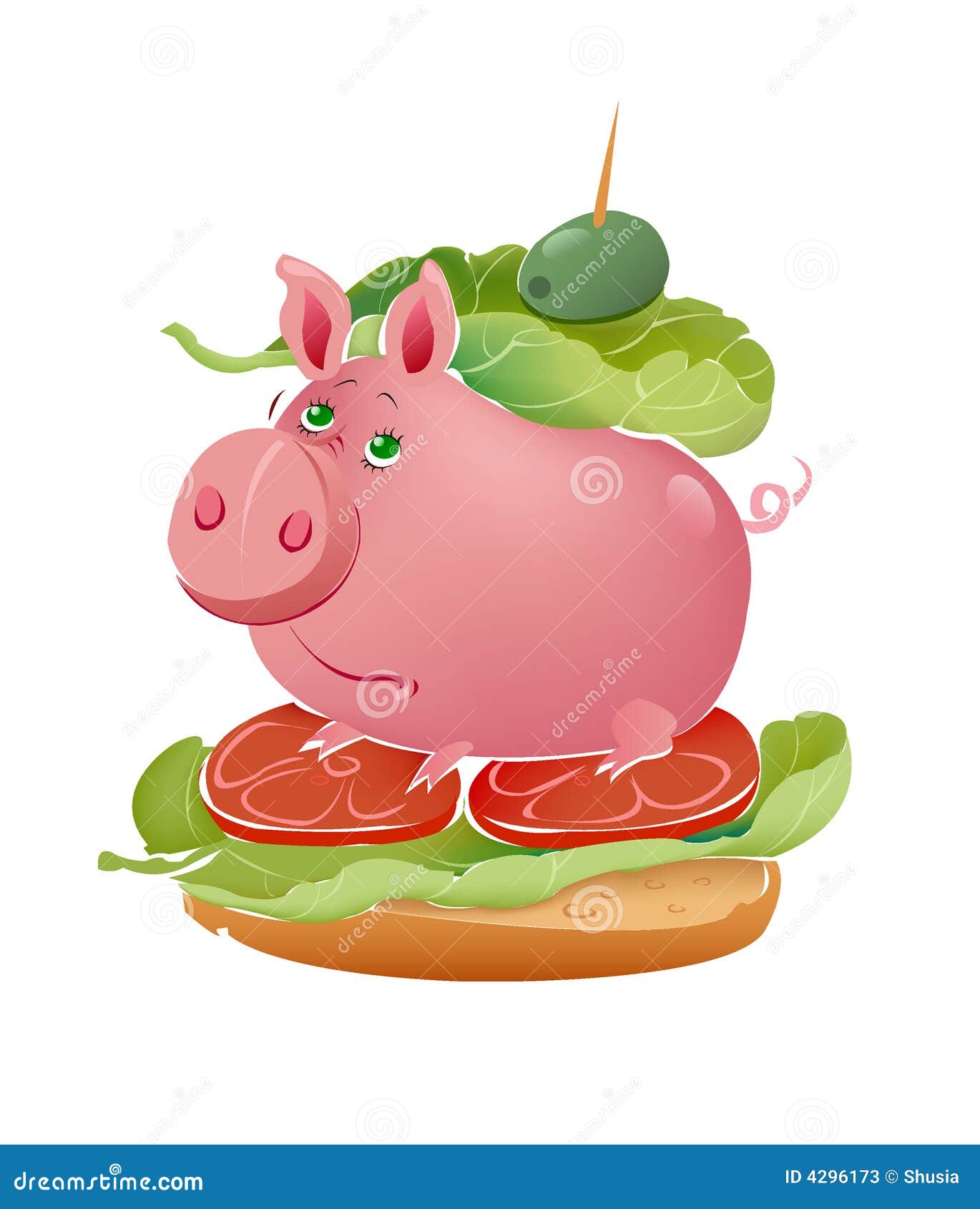 Ham sandwich stock illustration. Illustration of bread - 4296173