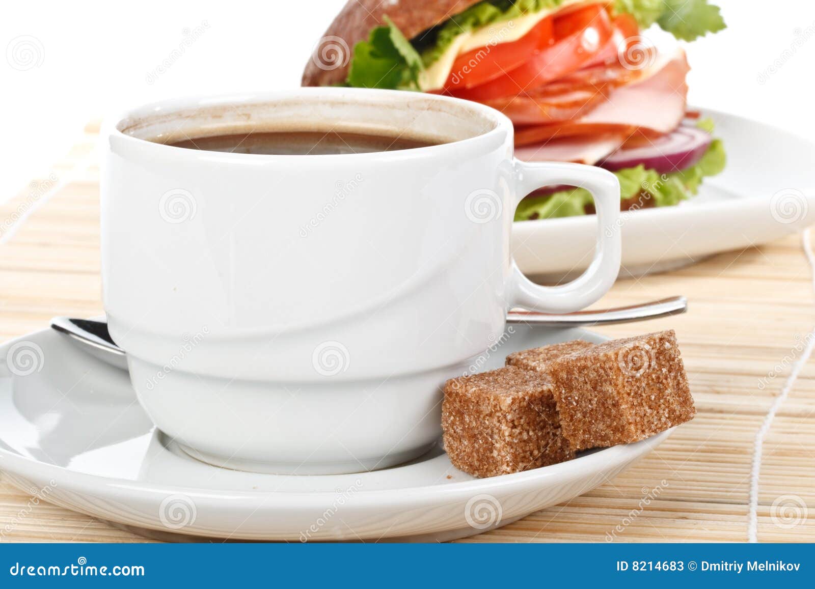 Ham sandwich and coffee stock image. Image of delicious - 8214683