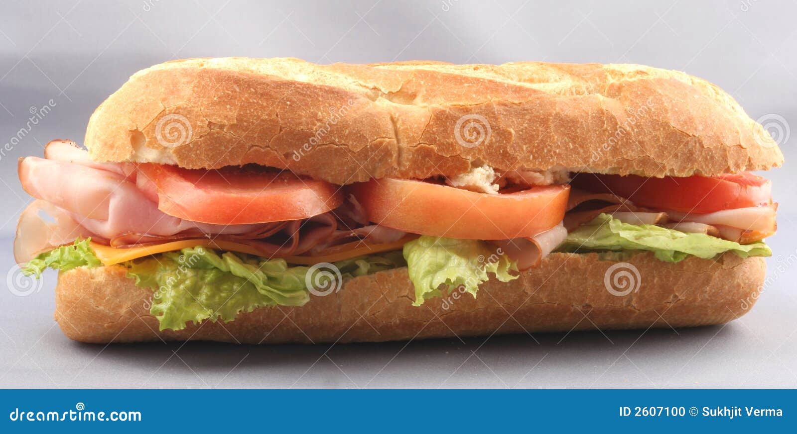 Ham sandwich; hoagie; sub stock photo. Image of horizontal - 2607100