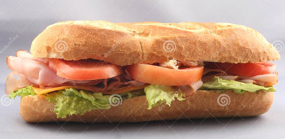 Ham sandwich; hoagie; sub stock photo. Image of horizontal - 2607100