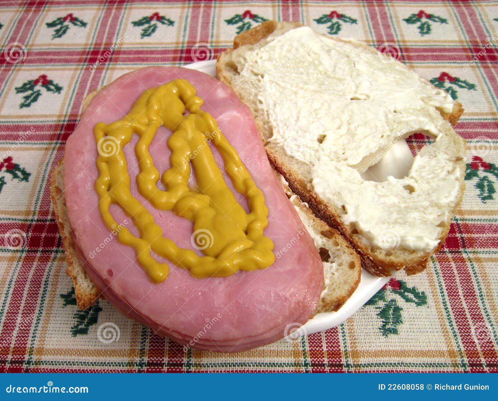 Ham Sandwich for Lunch stock photo. Image of mayonnaise - 22608058