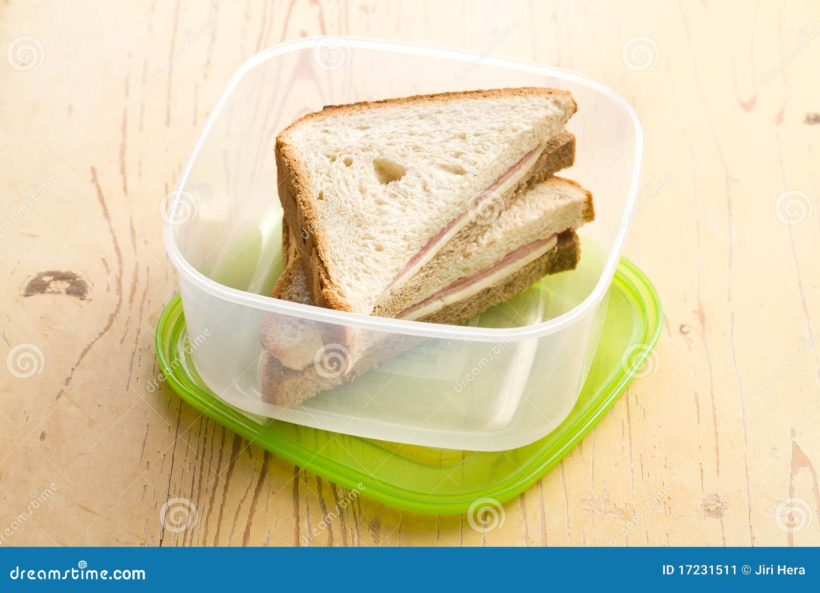 Ham Sandwich in Plastic Box Stock Image - Image of fast, mayonnaise ...