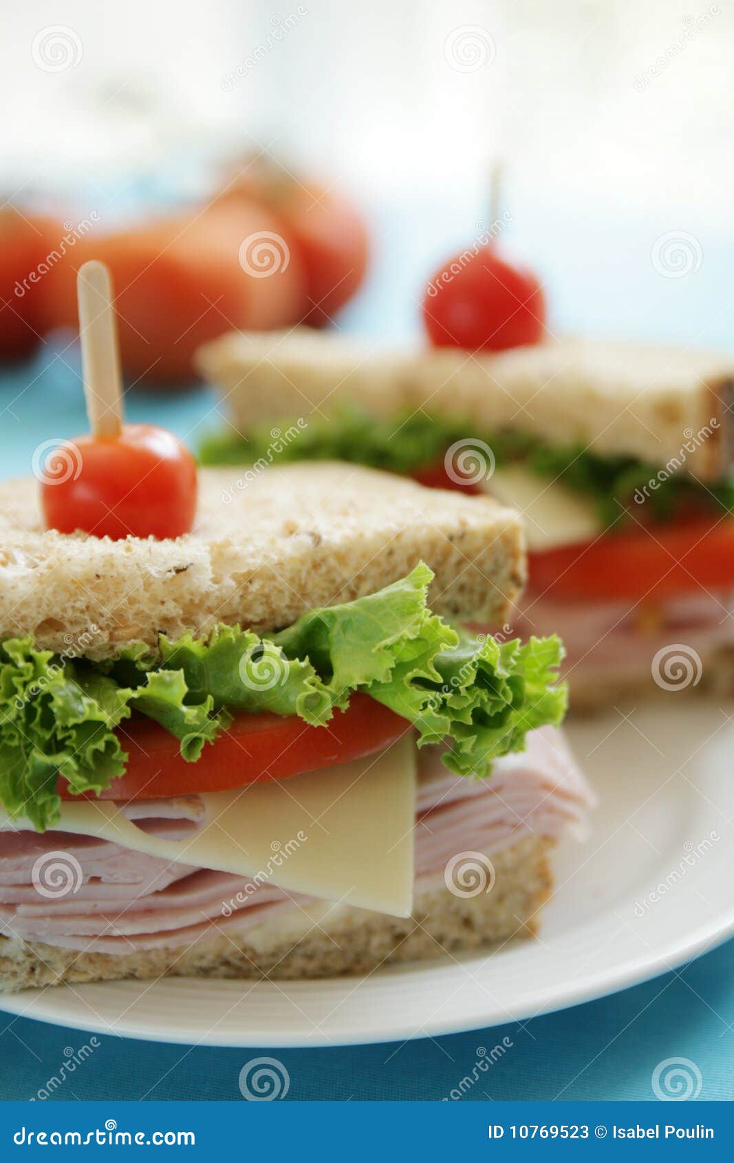 Ham sandwiches stock image. Image of leaf, garnish, nutritious - 10769523