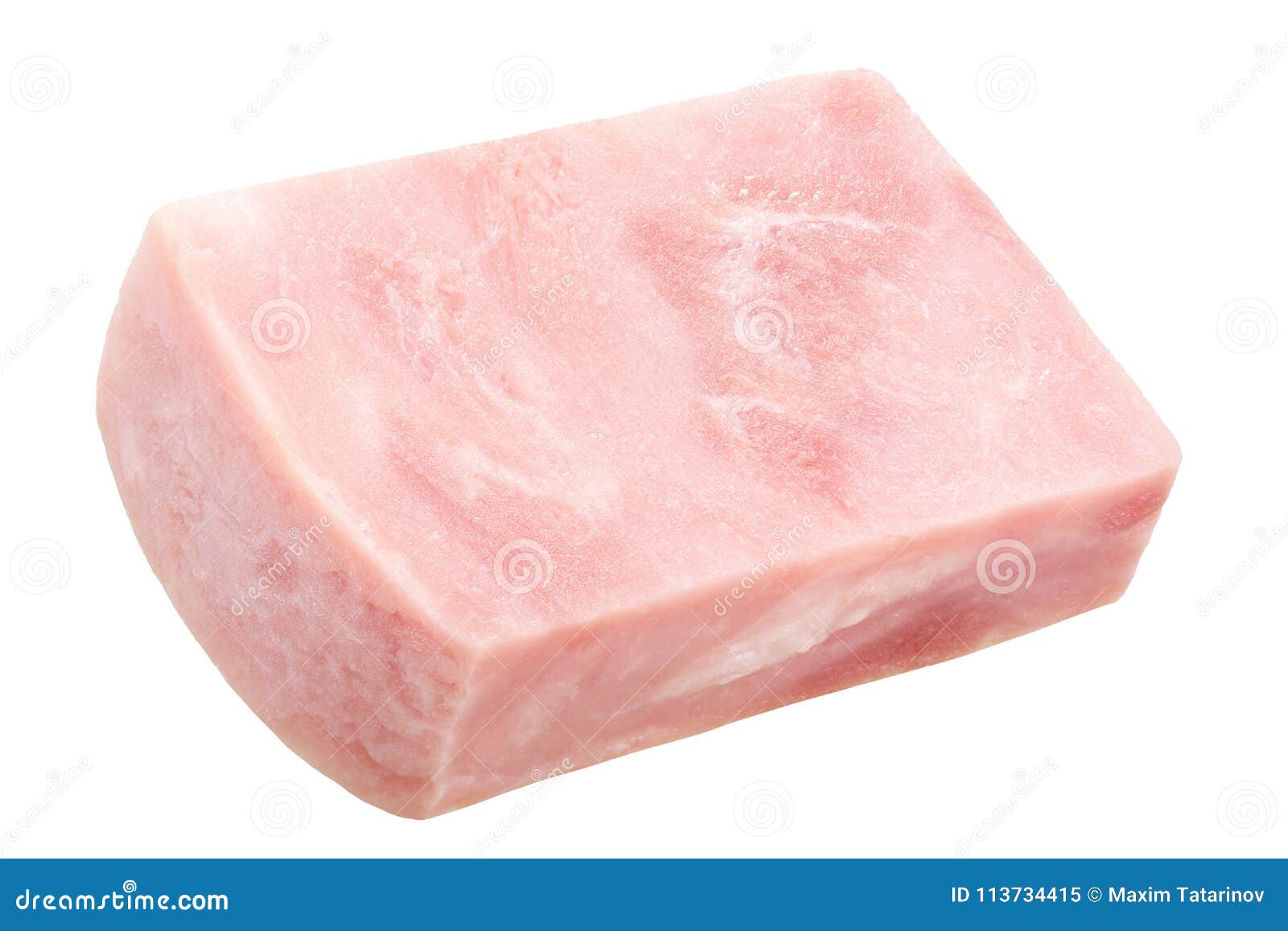 Piece of Marbled Ham Slice, Paths Stock Image - Image of sausage ...
