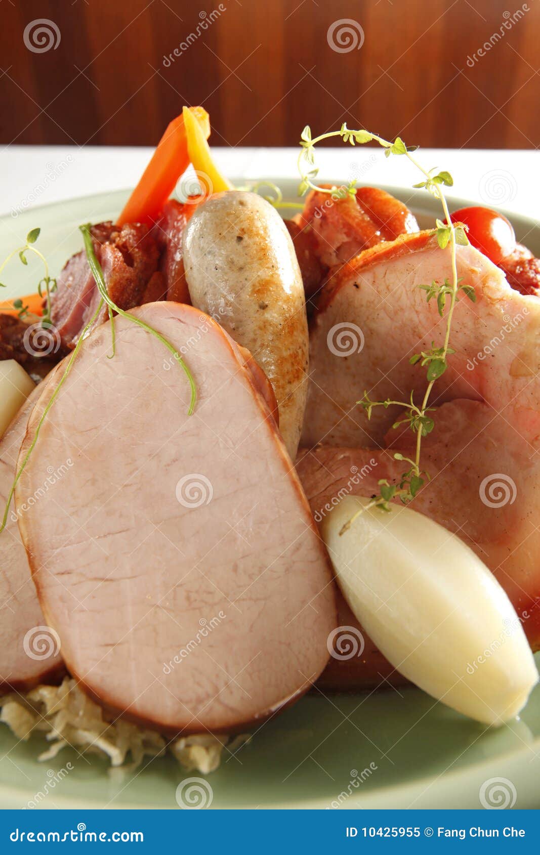 Ham, Sausage and Pork Knuckle Stock Image - Image of meat, vegetable ...