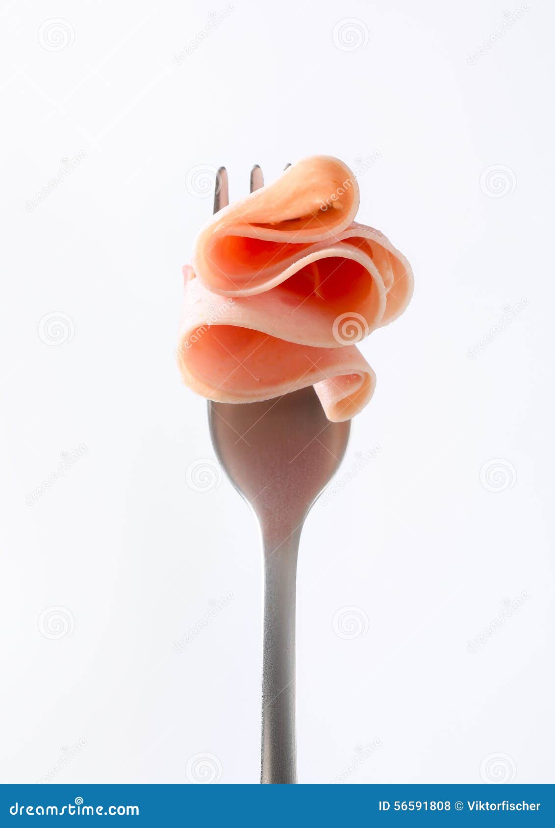 Ham slice on fork stock photo. Image of shot, closeup - 56591808