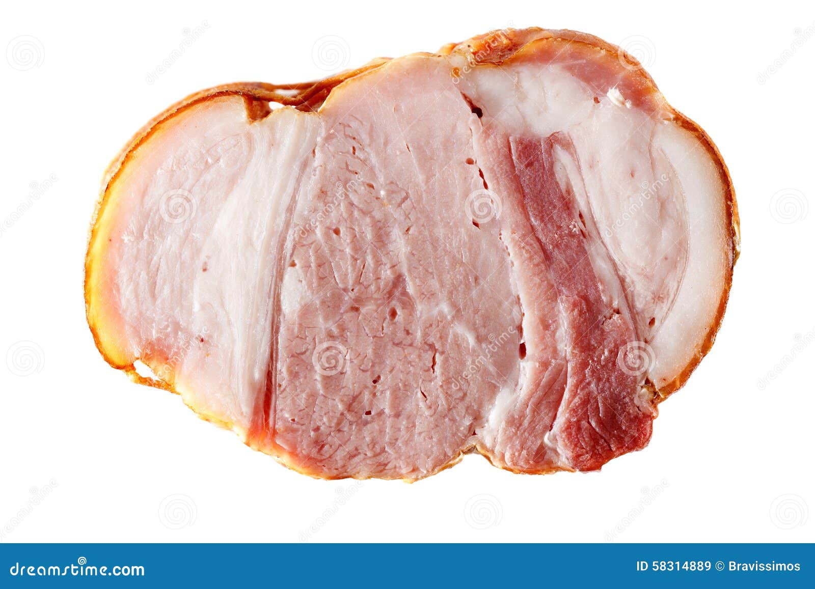 Ham Slice Isolated in White Stock Image - Image of slice, closeup: 58314889
