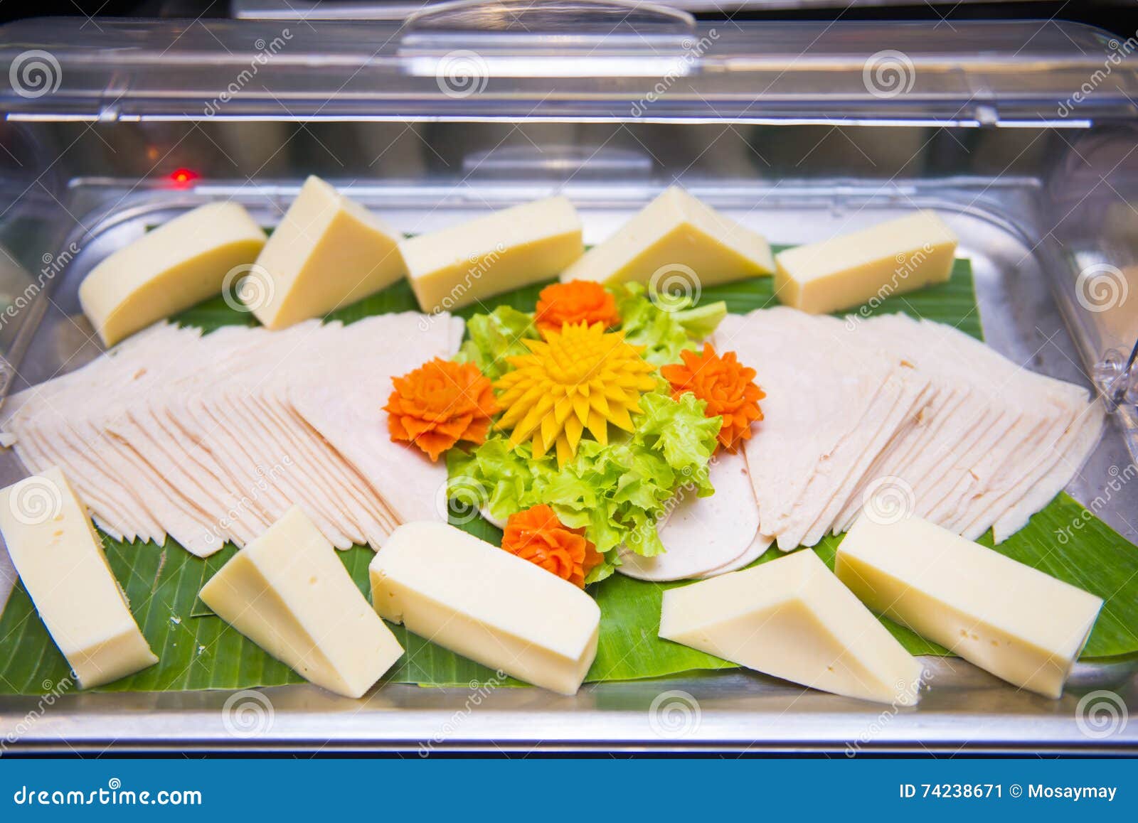 Ham Slices and Cheese on Tray Stock Image - Image of tasty, breakfast ...