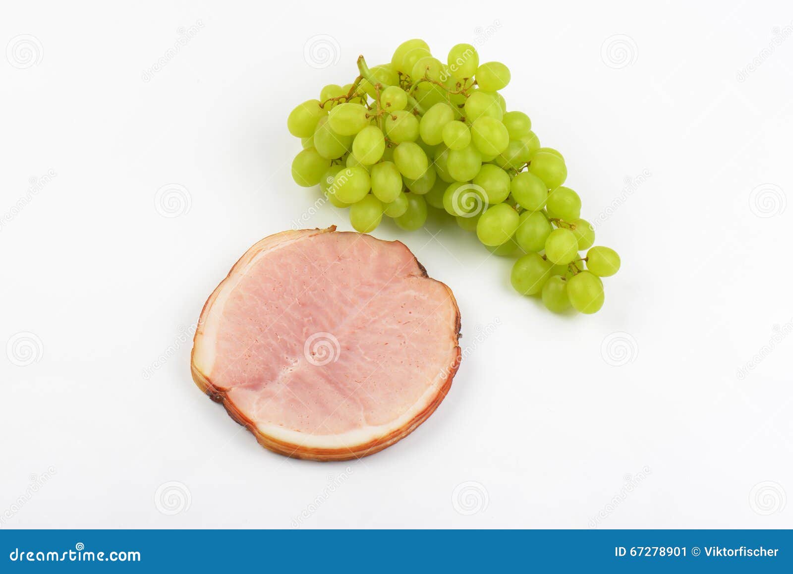 Ham slices and grapes stock image. Image of vine, snack - 67278901