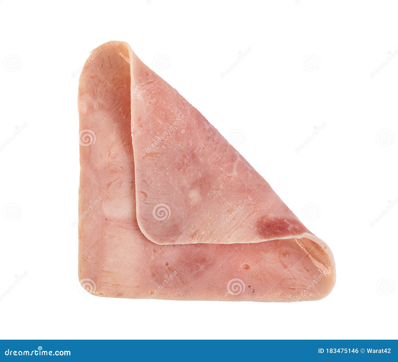 Ham Slices Isolated on White Background Stock Photo - Image of bacon ...
