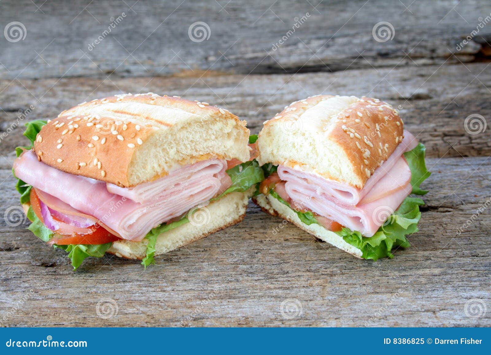 Ham Sub stock image. Image of rustic, onion, filling, sliced - 8386825
