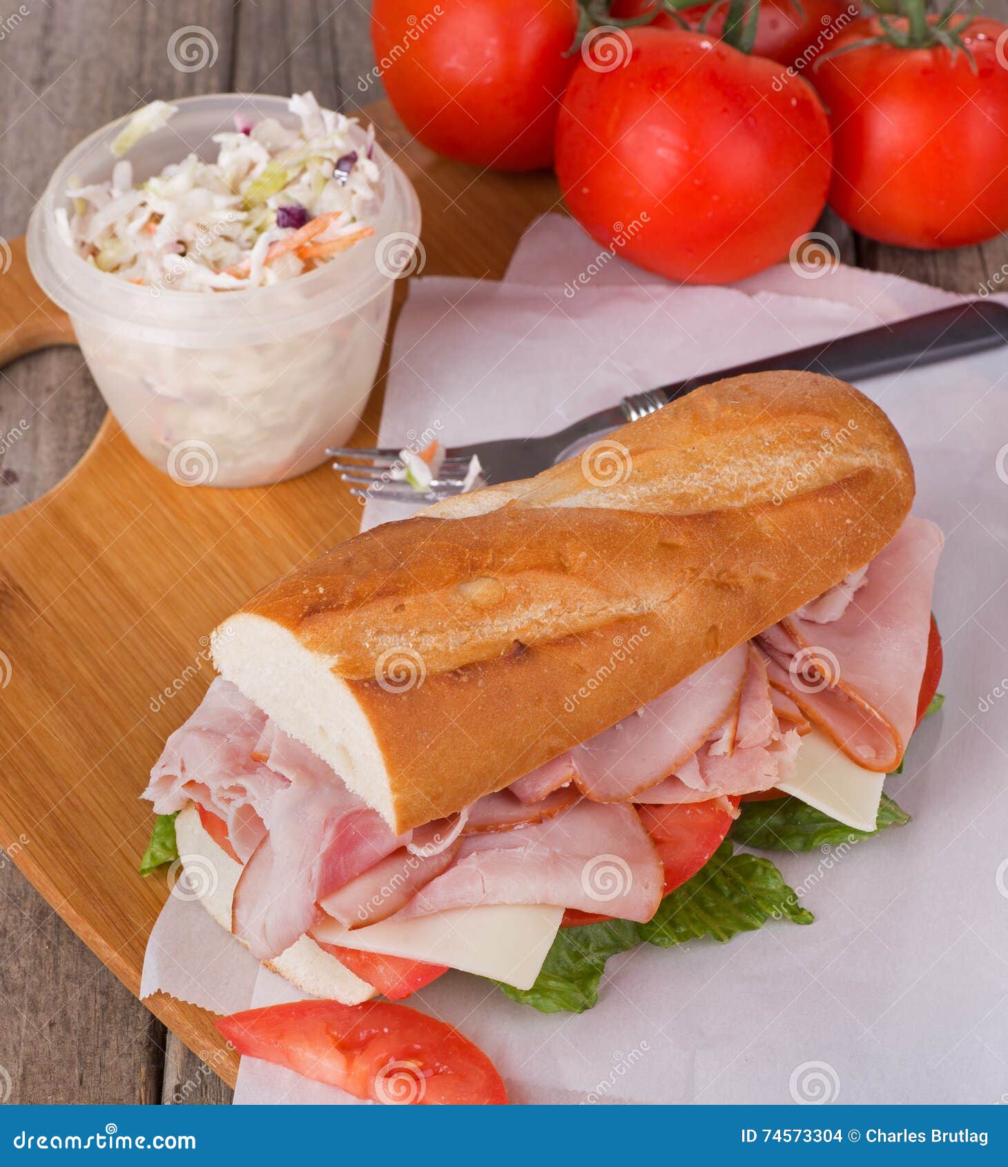 Ham Sub Sandwich stock photo. Image of sandwich, snack - 74573304