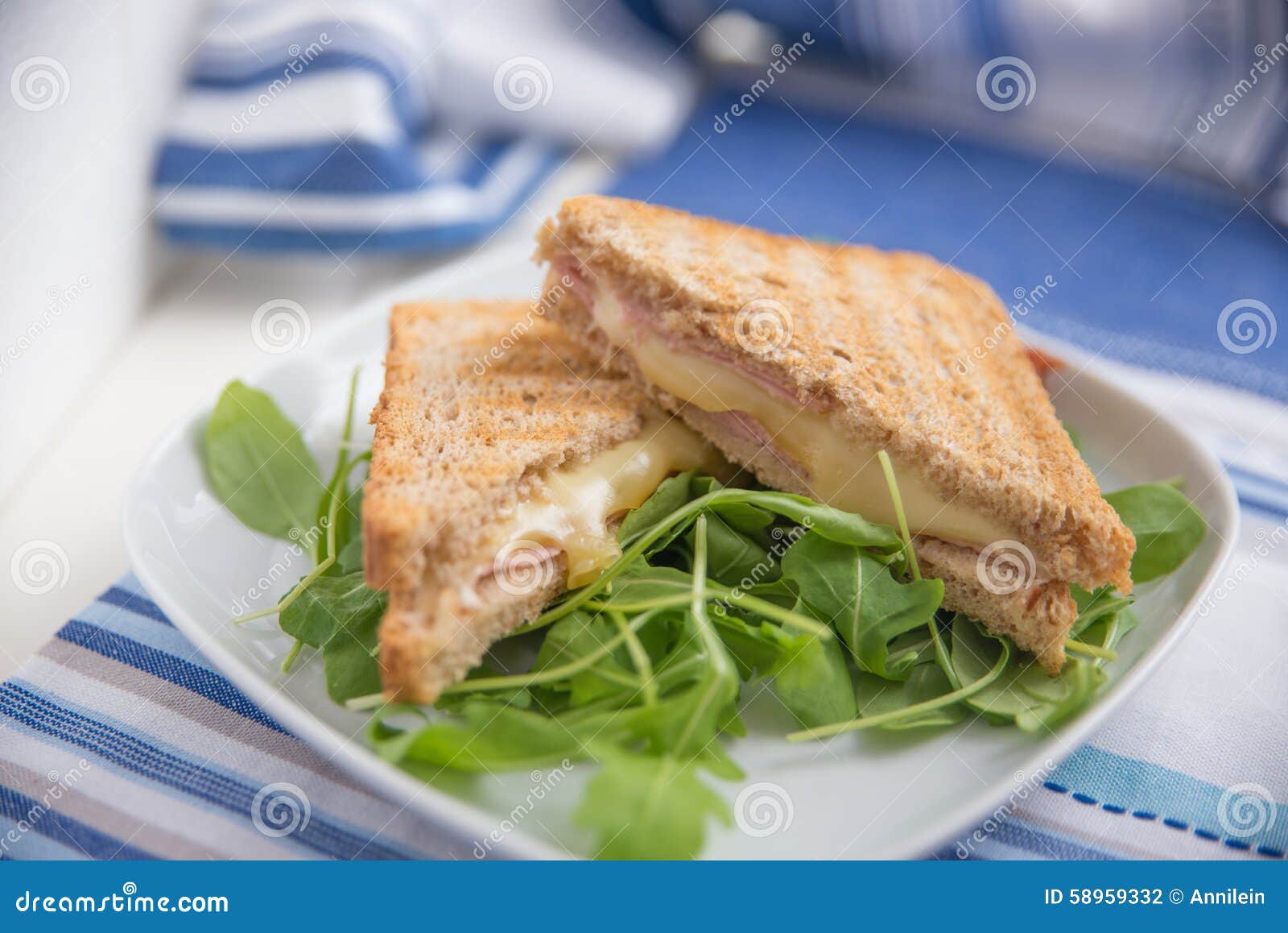 Ham and Swiss Cheese Sandwich Stock Photo - Image of nutritious, rustic ...