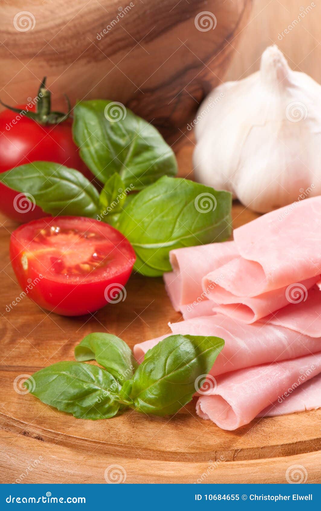 Ham & Tomatoes stock image. Image of green, diet - 10684655