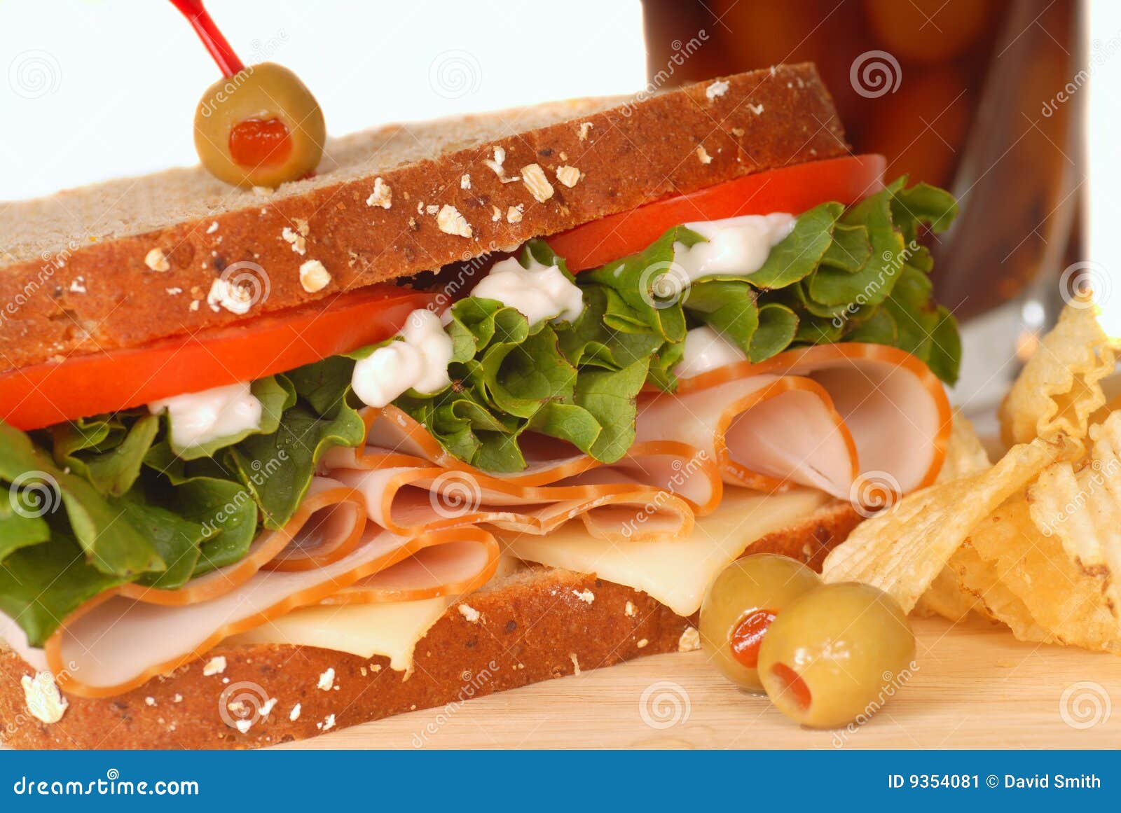 Ham and Turkey Sandwich on Multi Grain Bread Stock Image - Image of ...