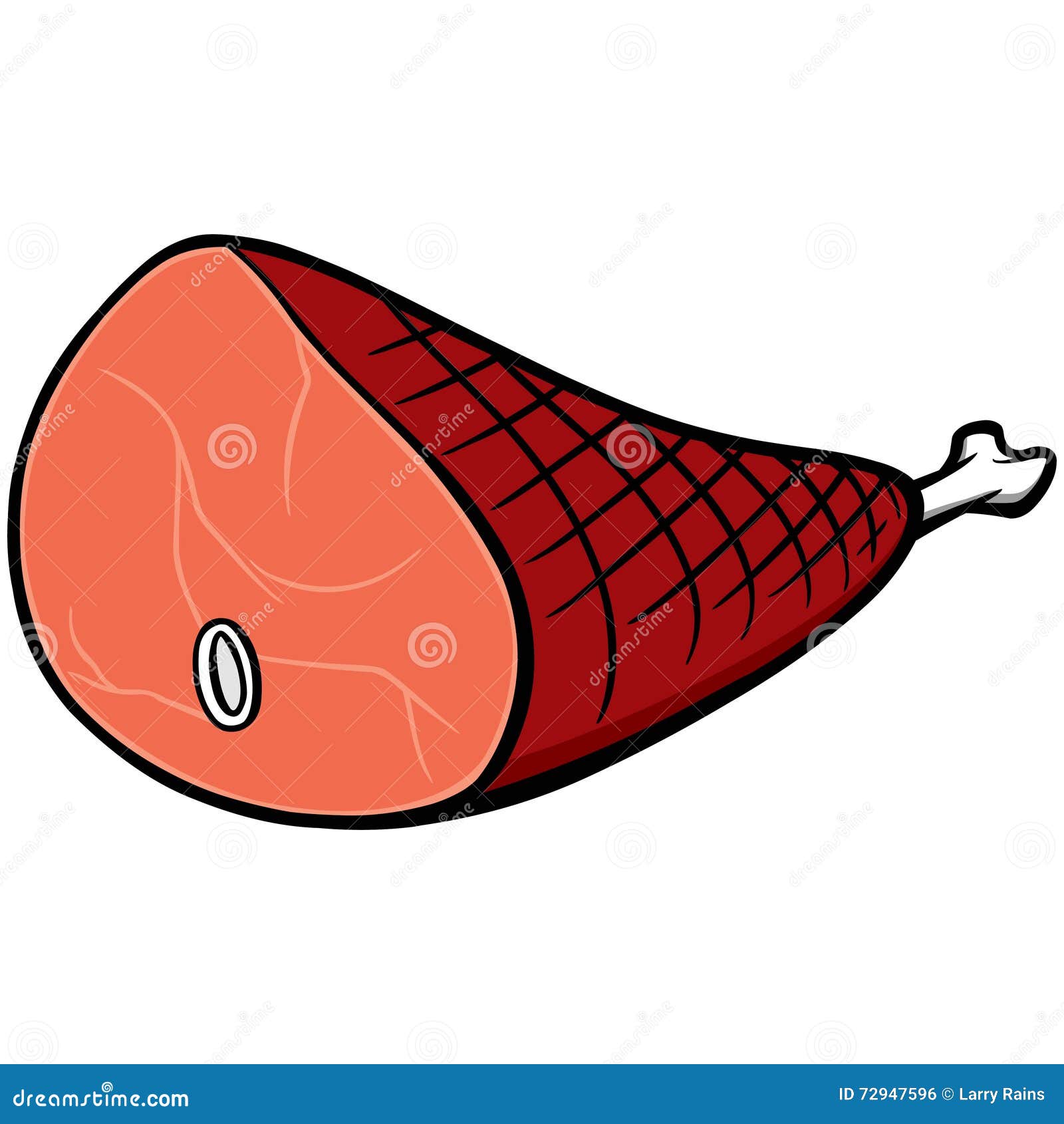 Ham stock vector. Illustration of pink, pork, meat, cuts - 72947596