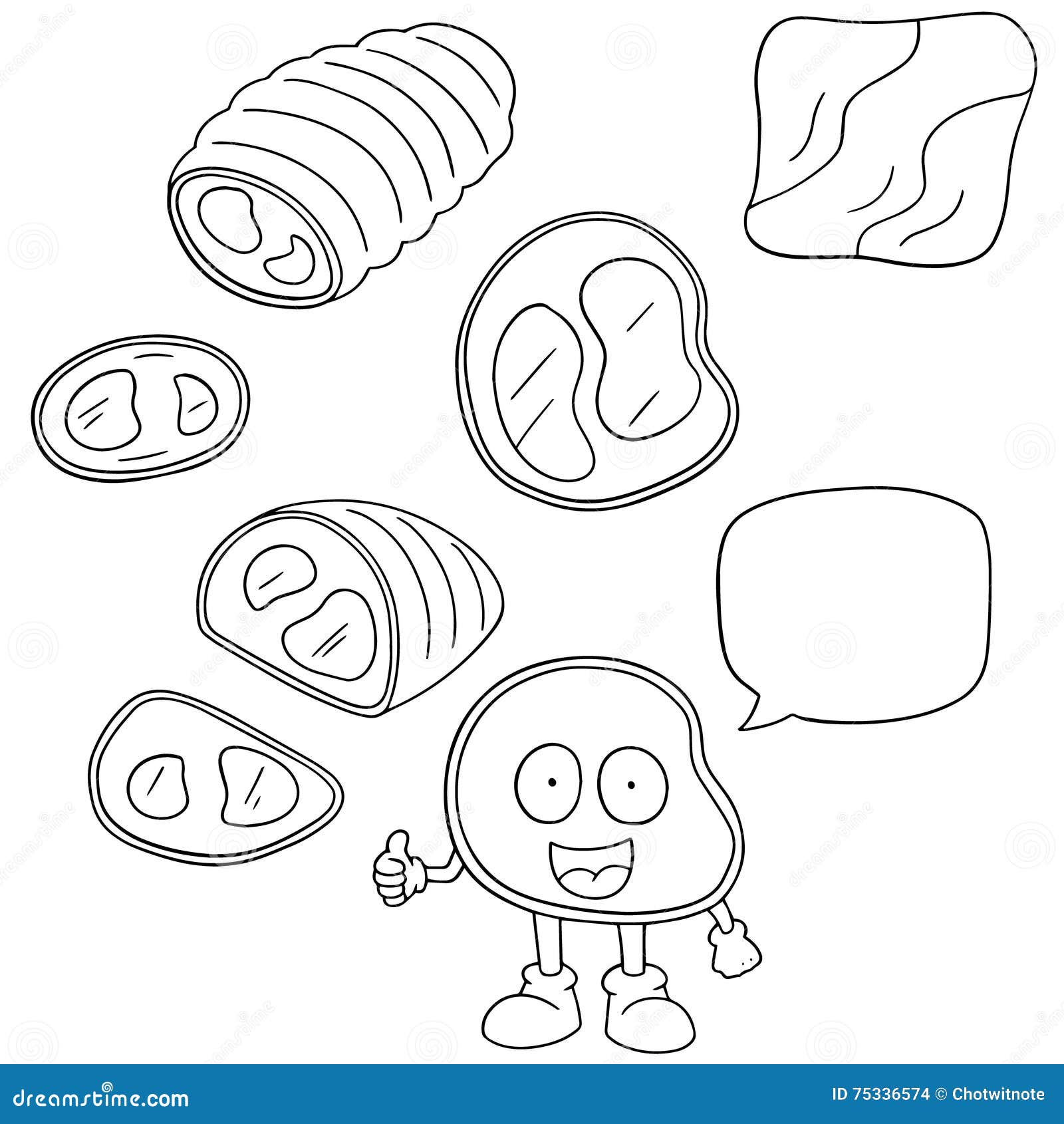 Ham stock vector. Illustration of decor, food, clip, cuisine - 75336574