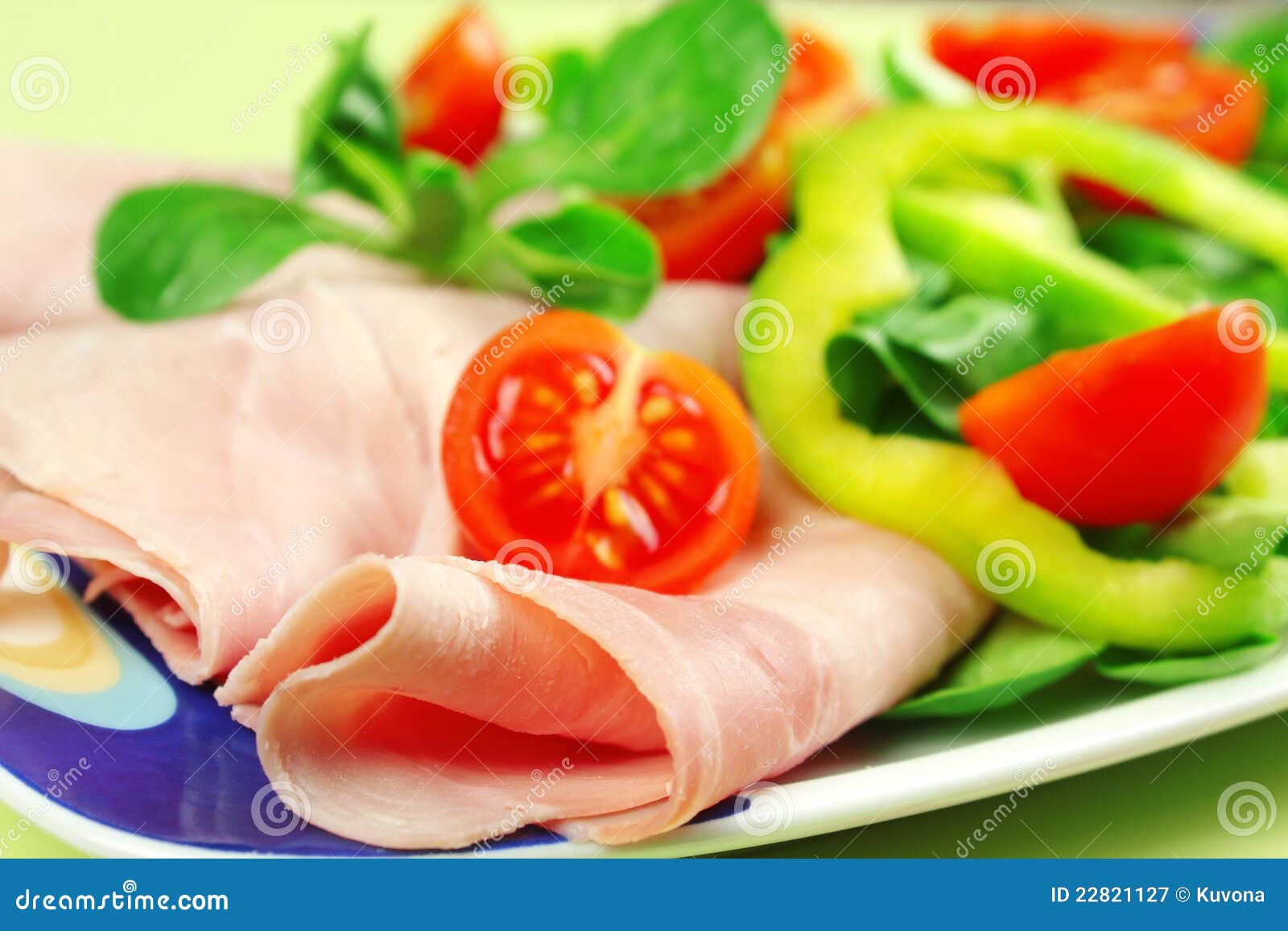 Ham with vegetables stock image. Image of colourful, dish - 22821127