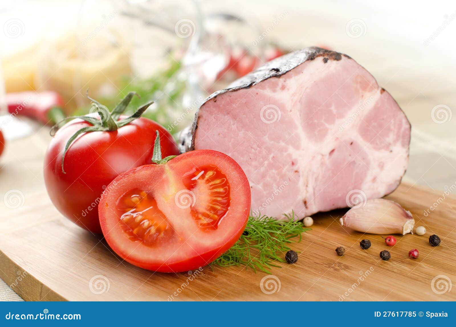 Ham and vegetables stock image. Image of breakfast, piece - 27617785