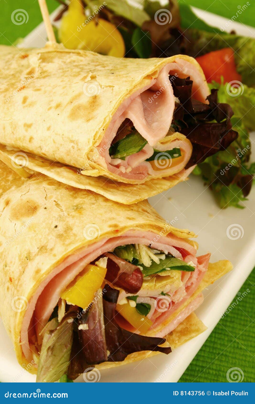 Ham wrap stock photo. Image of cheese, pick, lunch, fresh - 8143756
