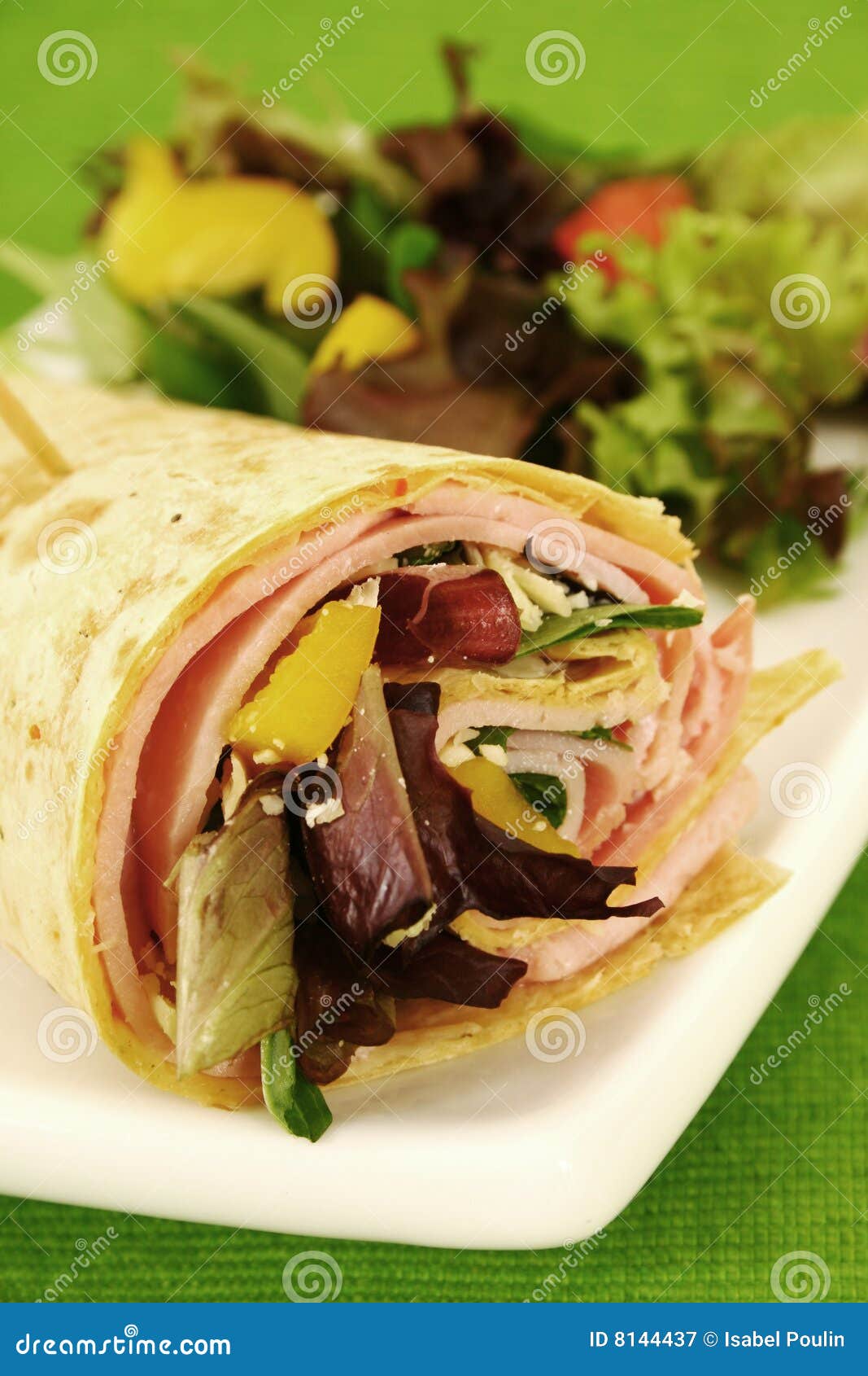 Ham wrap and salad stock image. Image of carrot, burilla - 8144437
