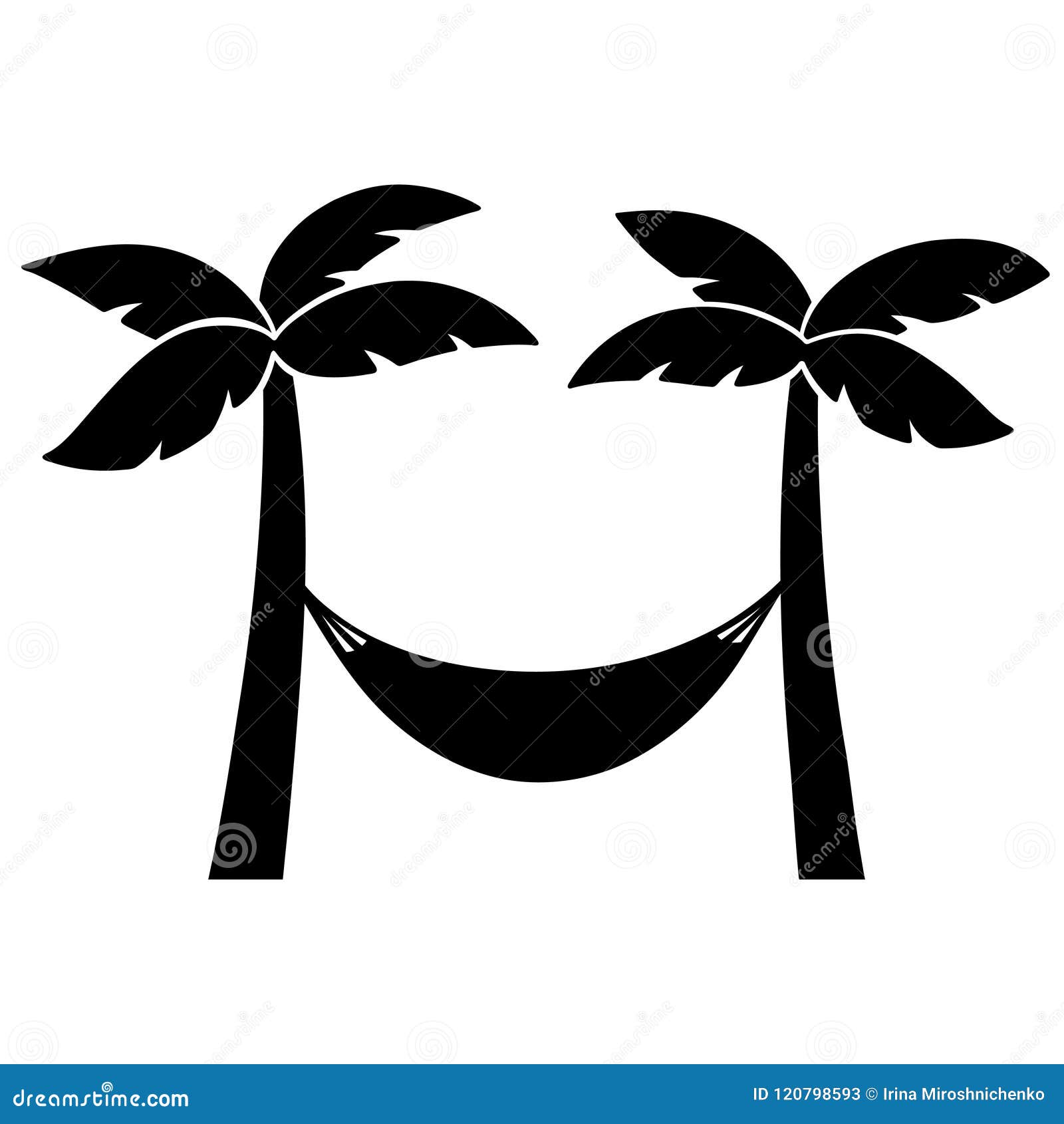 Hamaca entre las palmeras ilustración del vector. Ilustración de arte ...