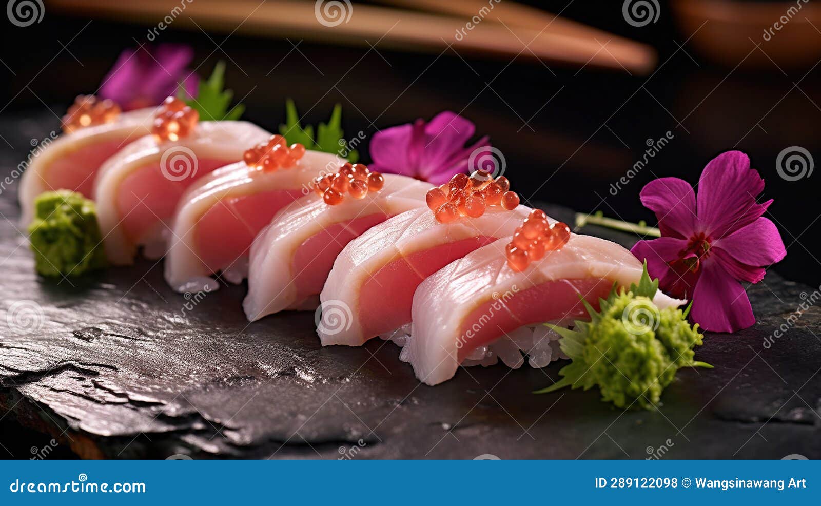 Hamachi Sushi At Sushi Bar Generative AI Stock Photography ...