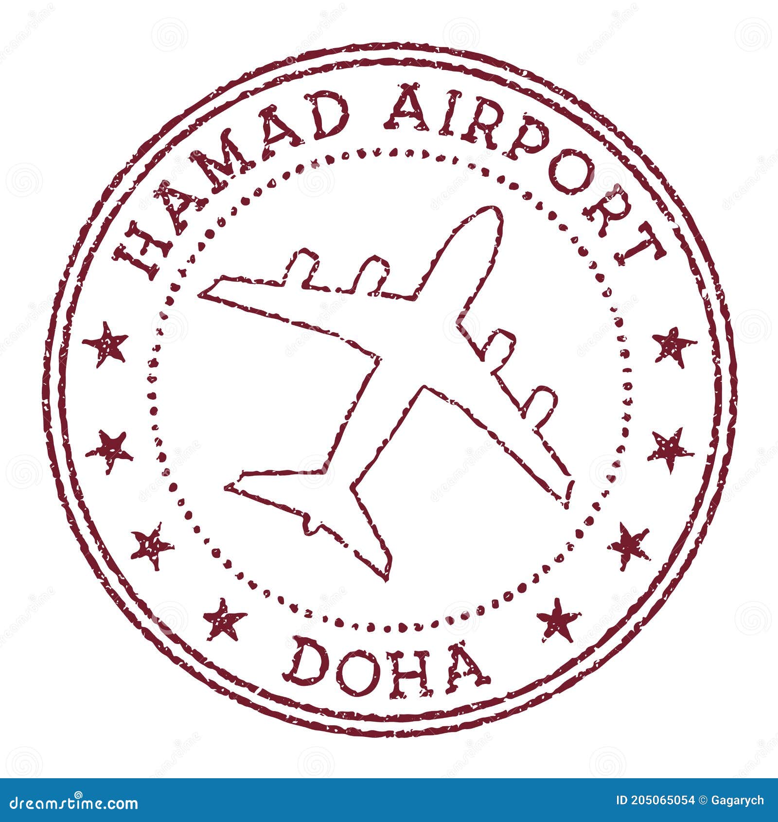 Hamad Airport Doha stamp. stock vector. Illustration of doha - 205065054