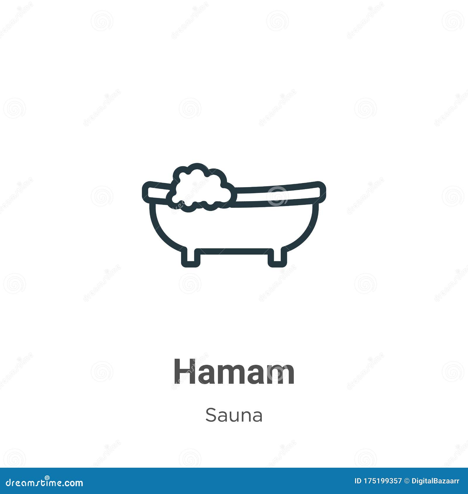 Hammam Icon, Black Vector Sign With Editable Strokes, Concept ...