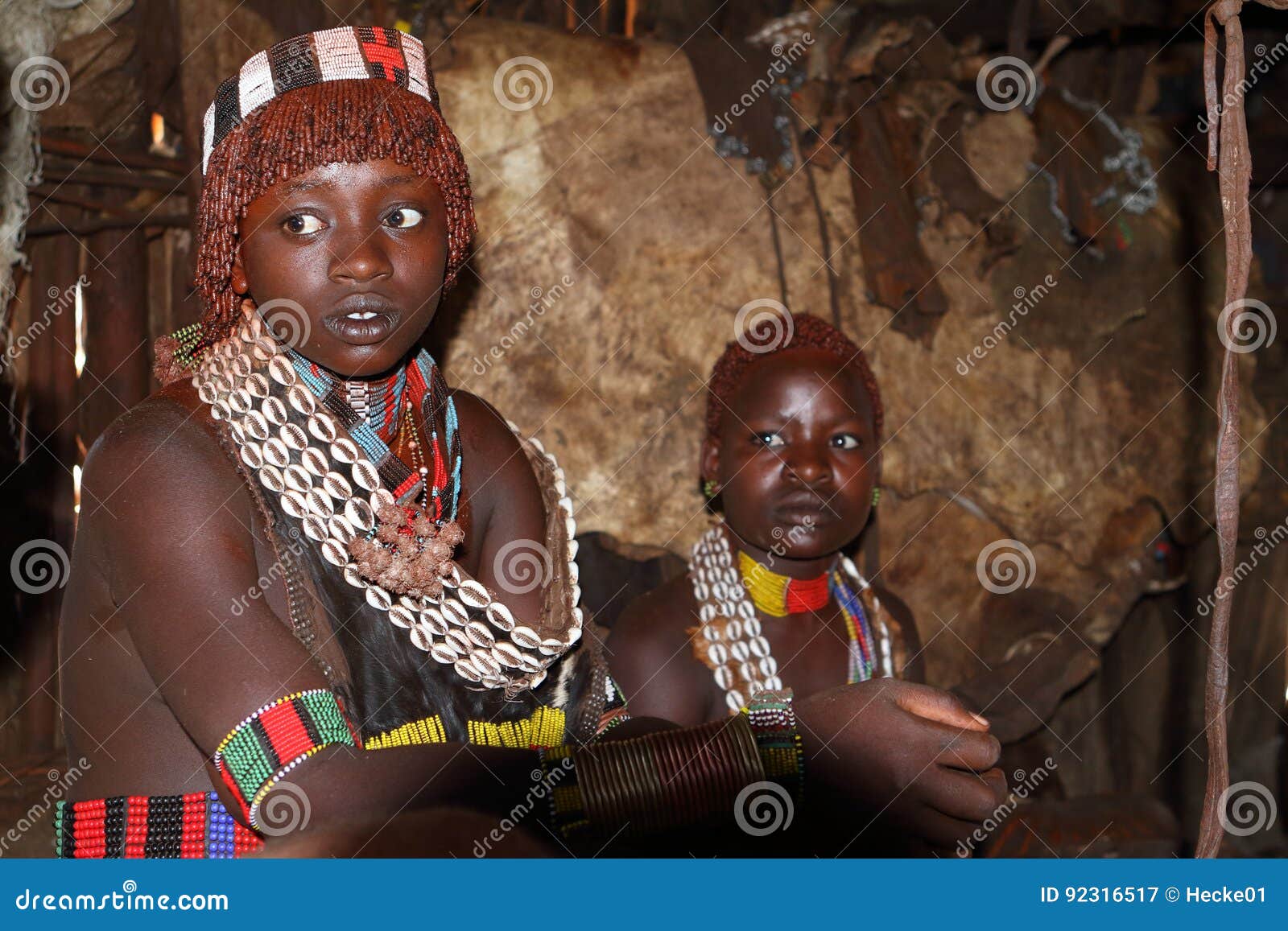 Hamar Women from the Omo Valley in Ethiopia Stock Image - Image of ...