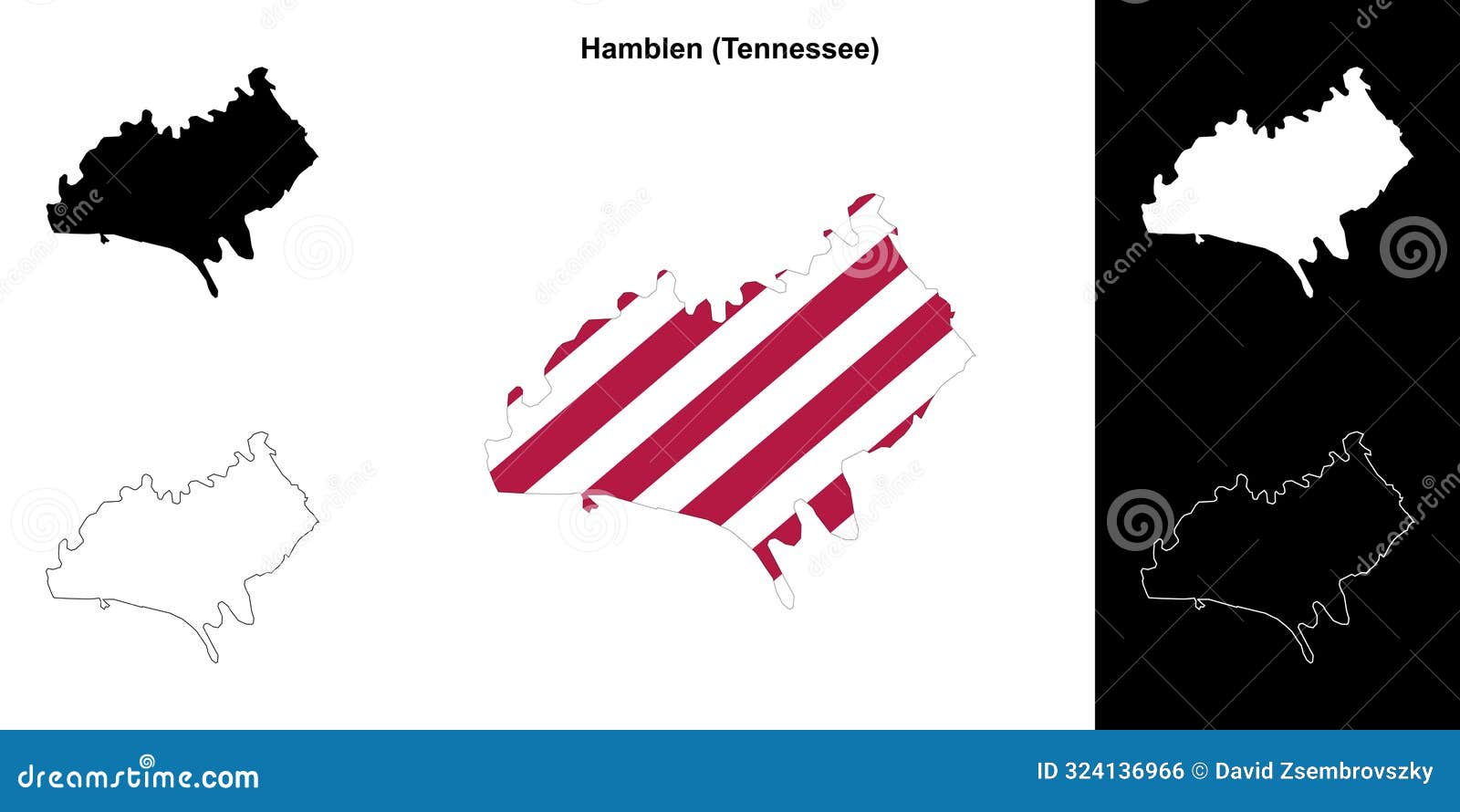 Hamblen outline map stock vector. Illustration of region - 324136966