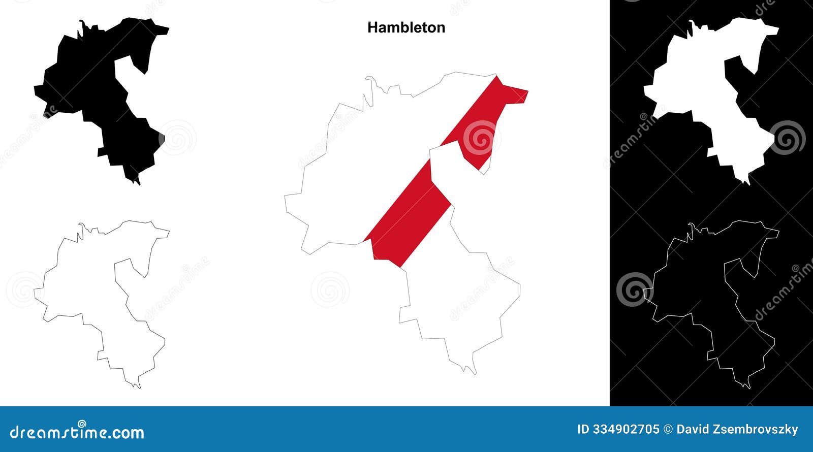 Hambleton outline map stock illustration. Illustration of detailed ...