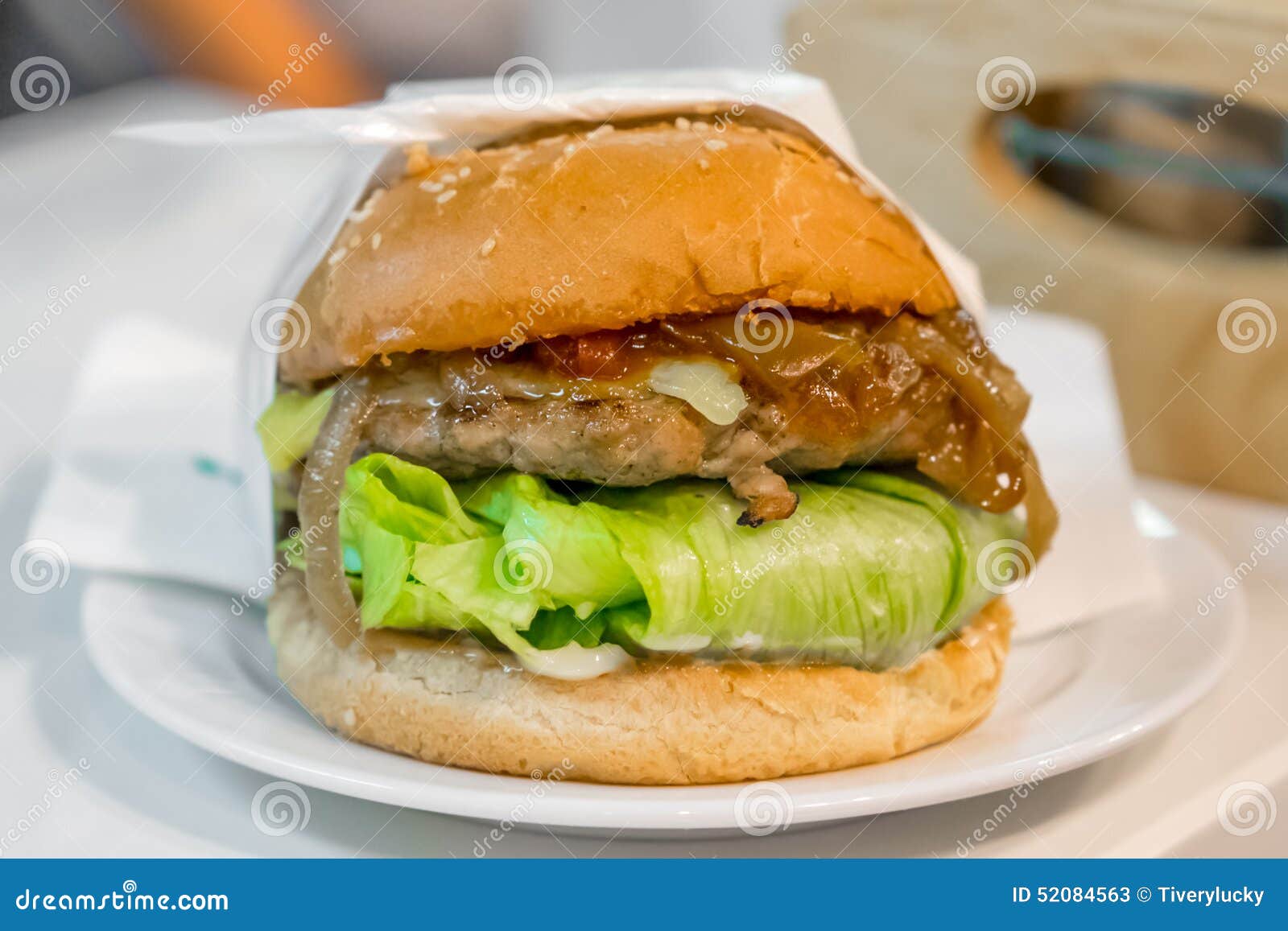 Hambueger stock image. Image of food, american, cooking - 52084563