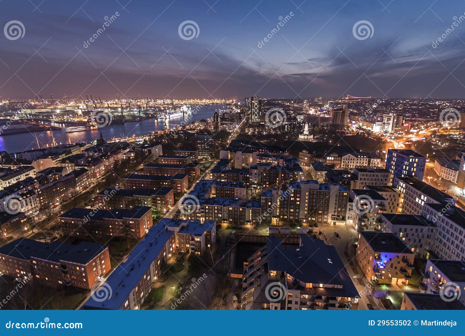 Hamburg City stock photo. Image of cityscape, cars, night - 29553502