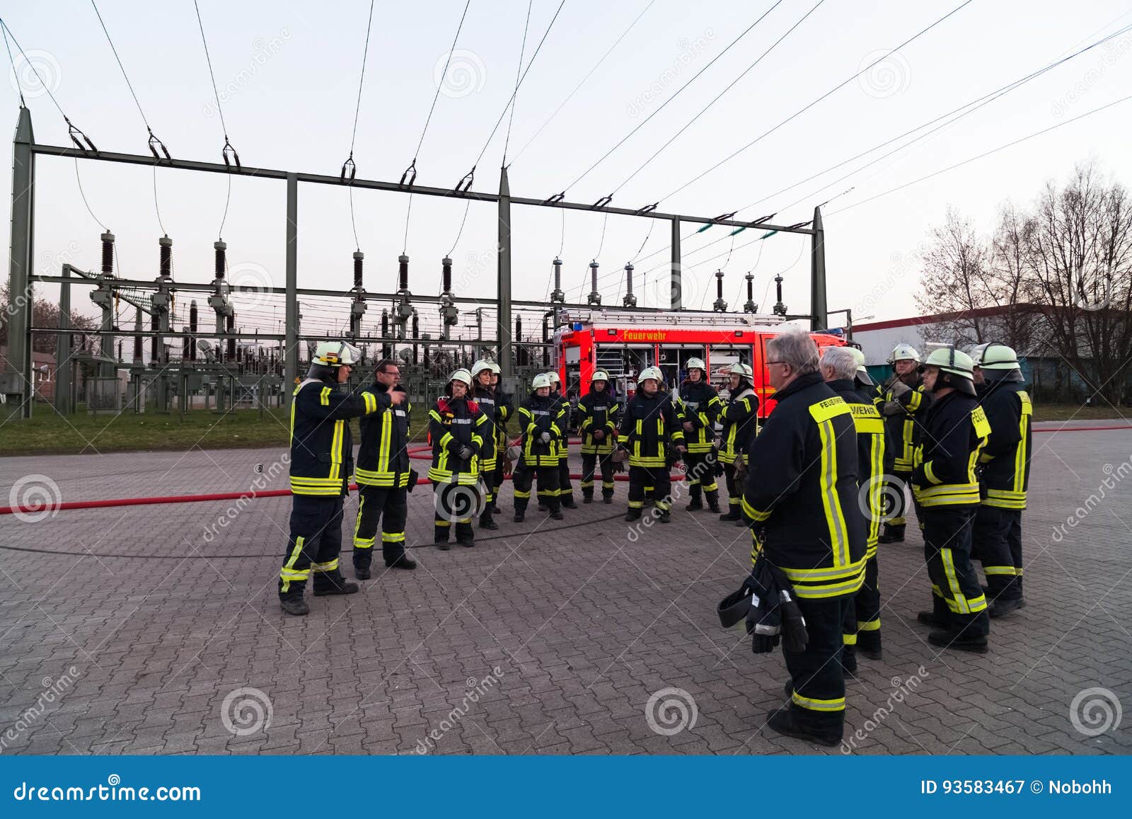 Hamburg, Germany - April 18, 2013: HDR - Firefighter Team Lined Up at ...