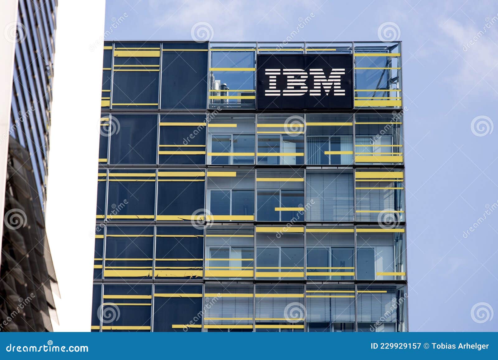 A ibm sign on a building editorial photography. Image of logo - 229929157