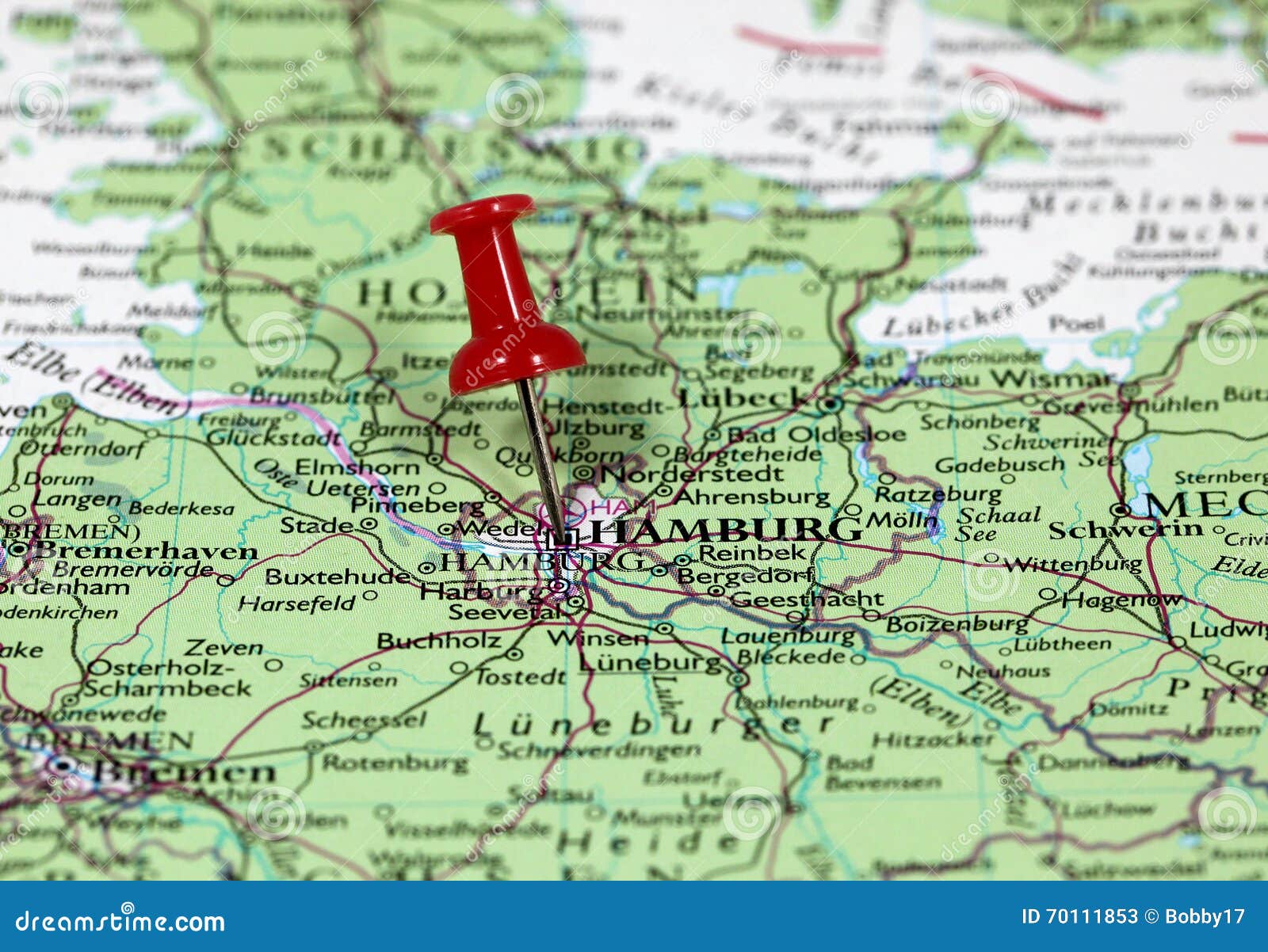 Hamburg in Germany stock image. Image of atlas, paper - 70111853