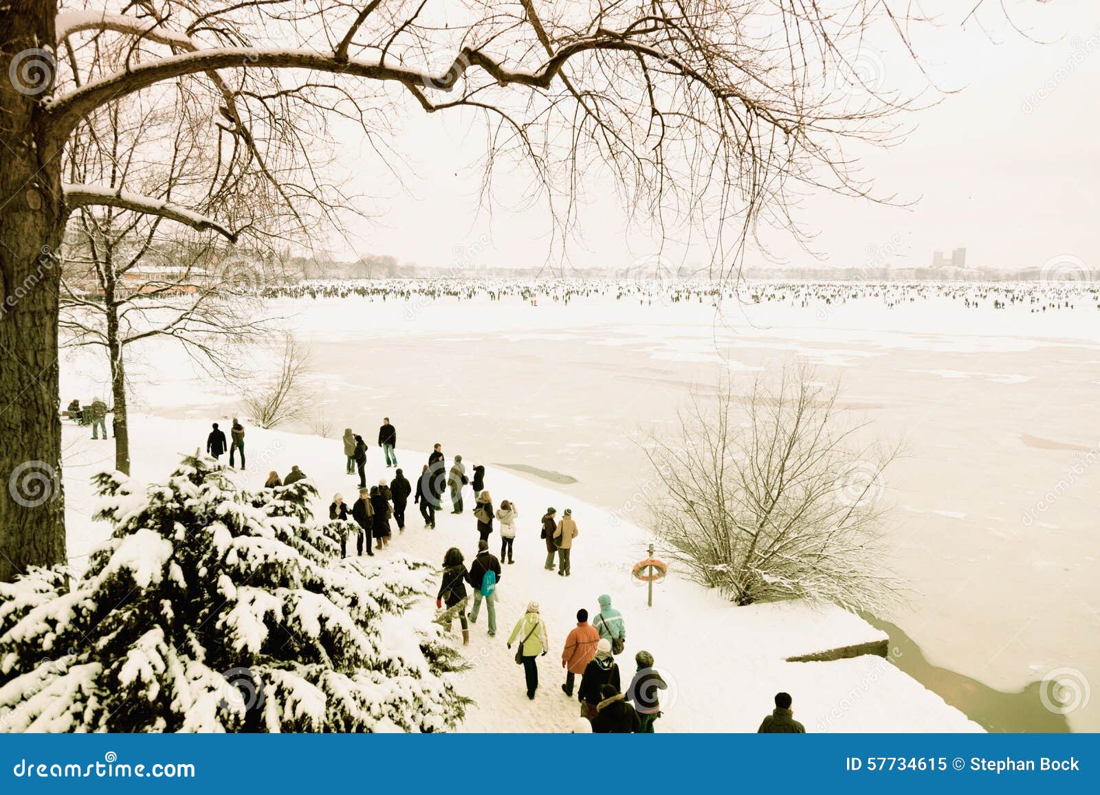 Hamburg, Ice Covered Aussenalster during Winter Editorial Image - Image ...