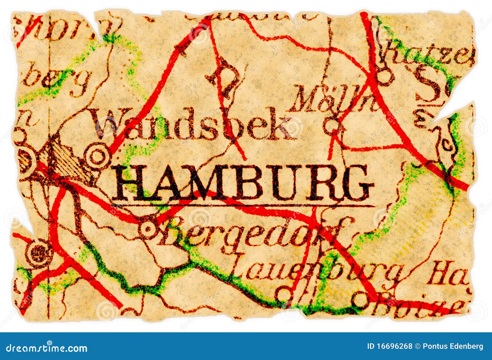 Hamburg old map stock photo. Image of germany, white - 16696268