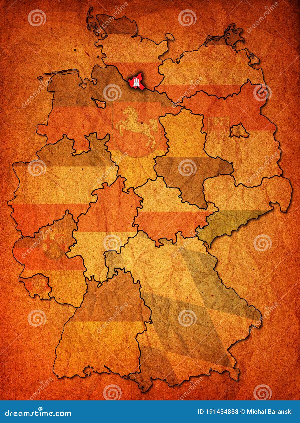 Hamburg and Other German Provinces(states Stock Illustration ...