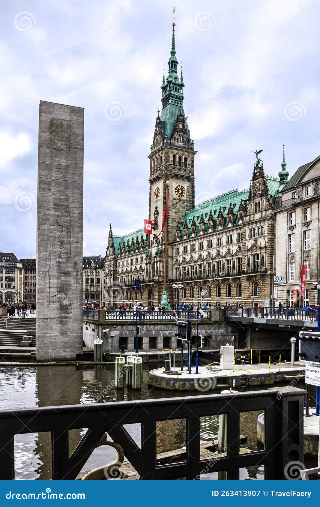Hamburg Town Hall and Alster River, Germany Editorial Photography ...