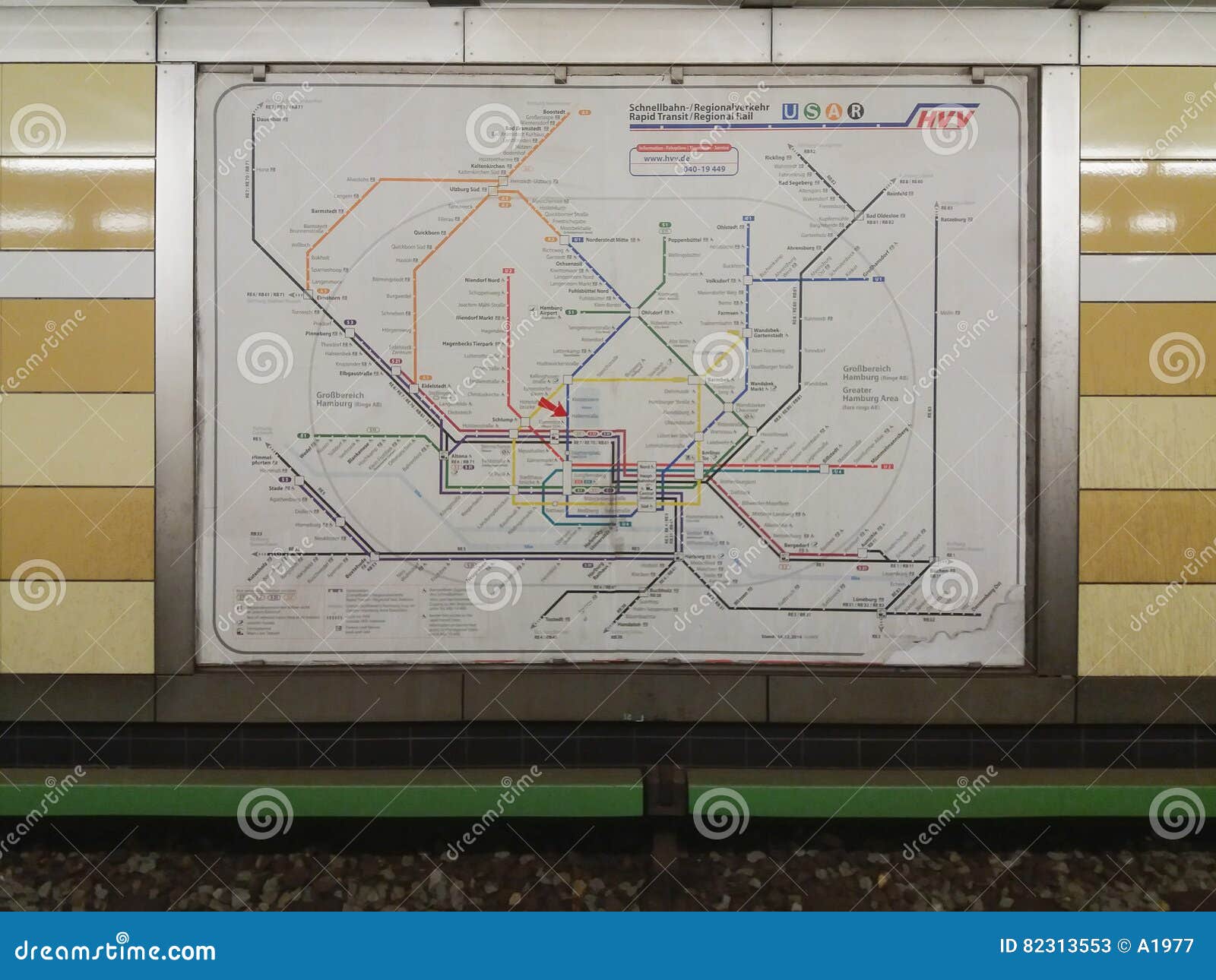 Hamburg Underground Train Network Map Editorial Stock Photo - Image of ...