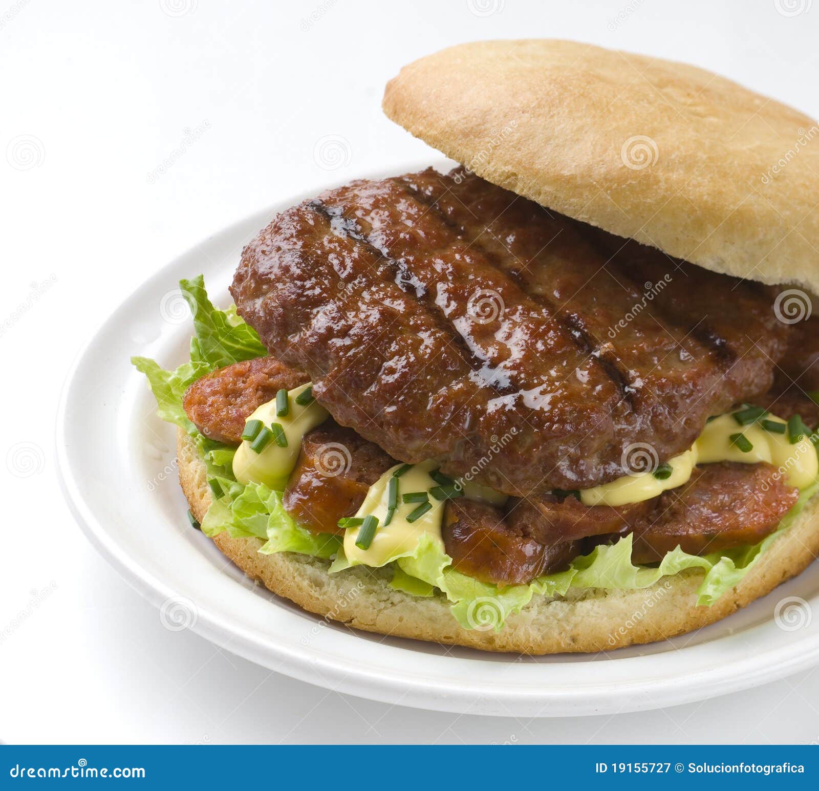 Hamburger stock image. Image of brown, circle, beef, processed - 19155727