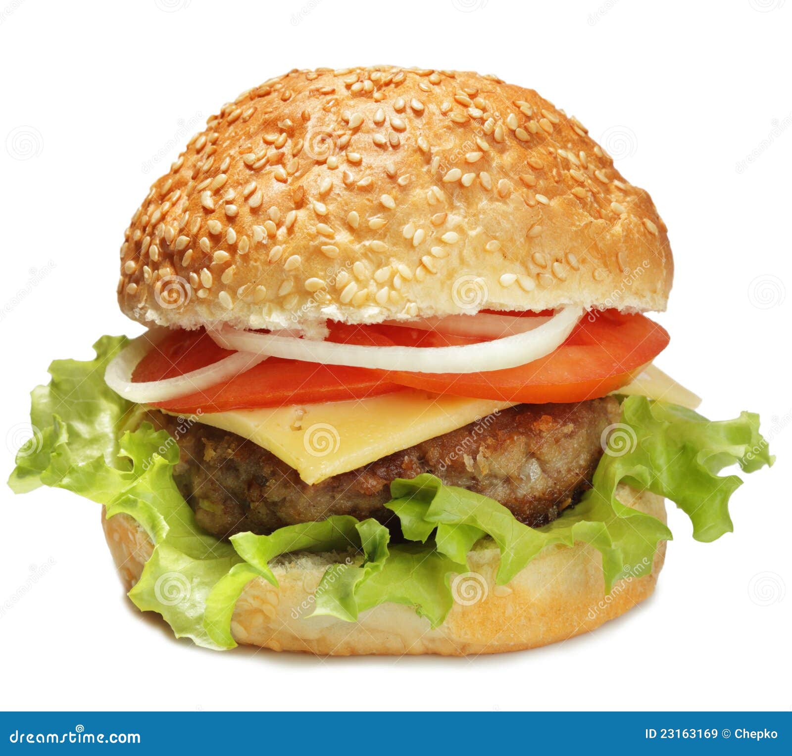 Hamburger stock image. Image of bread, american, onion - 23163169