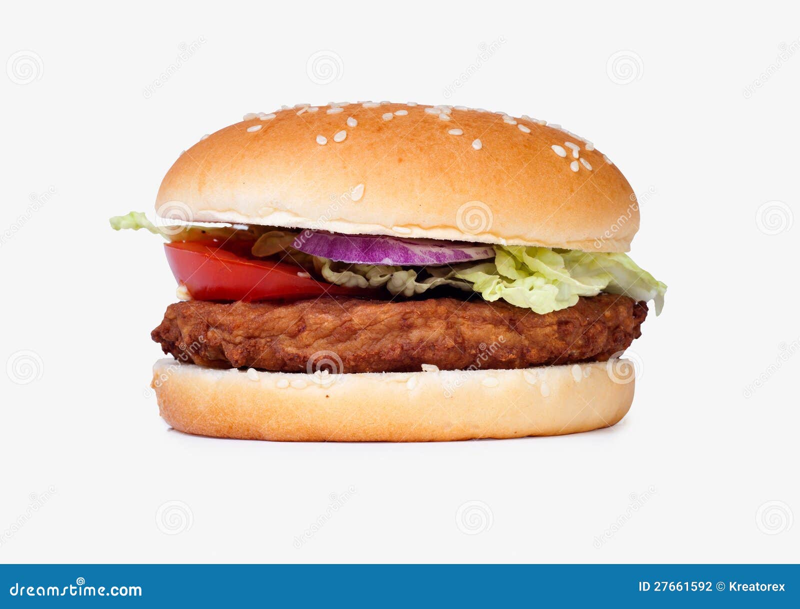 Hamburger stock photo. Image of isolated, sesame, eating - 27661592
