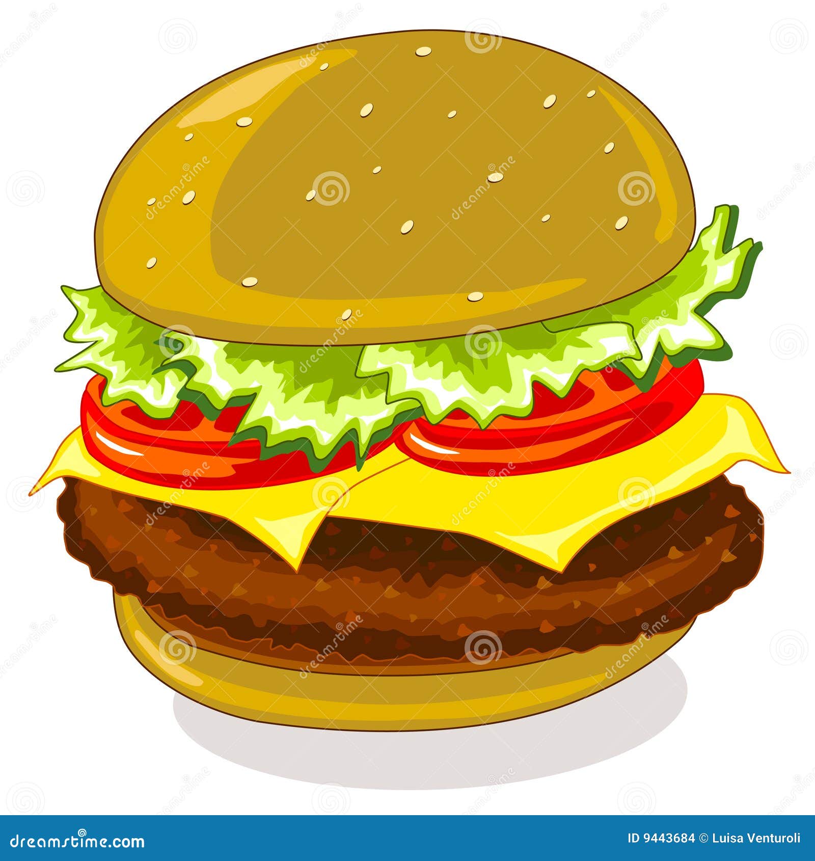Hamburger stock vector. Illustration of dinner, fast, cheese - 9443684